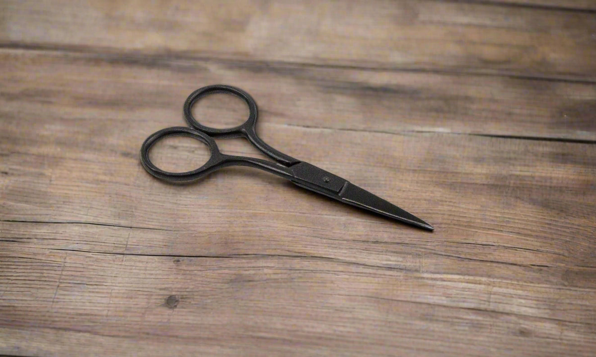 Men’s 4″ Brushed Gunmetal Beard & Mustache Scissors – Maya Cosmetics